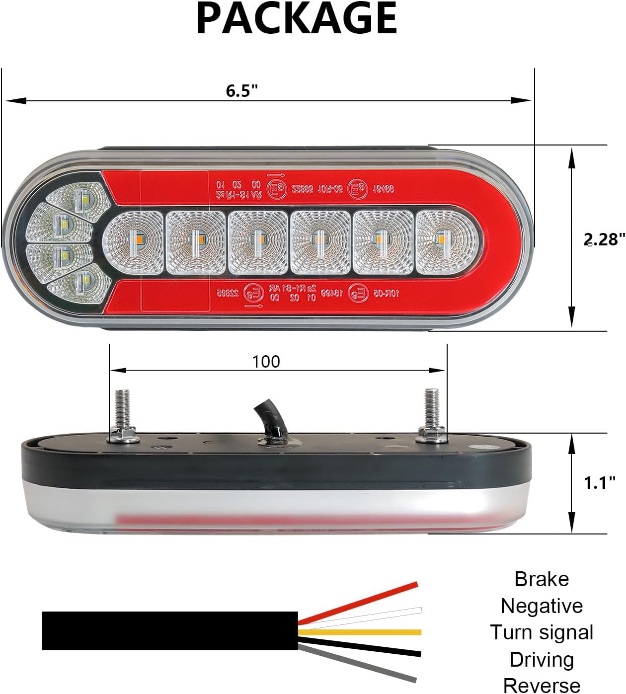 Agrieyes 6 Inch Trailer Tail Lights, Oval Utility Trailer Light, Boat Trailer Lights Led ...